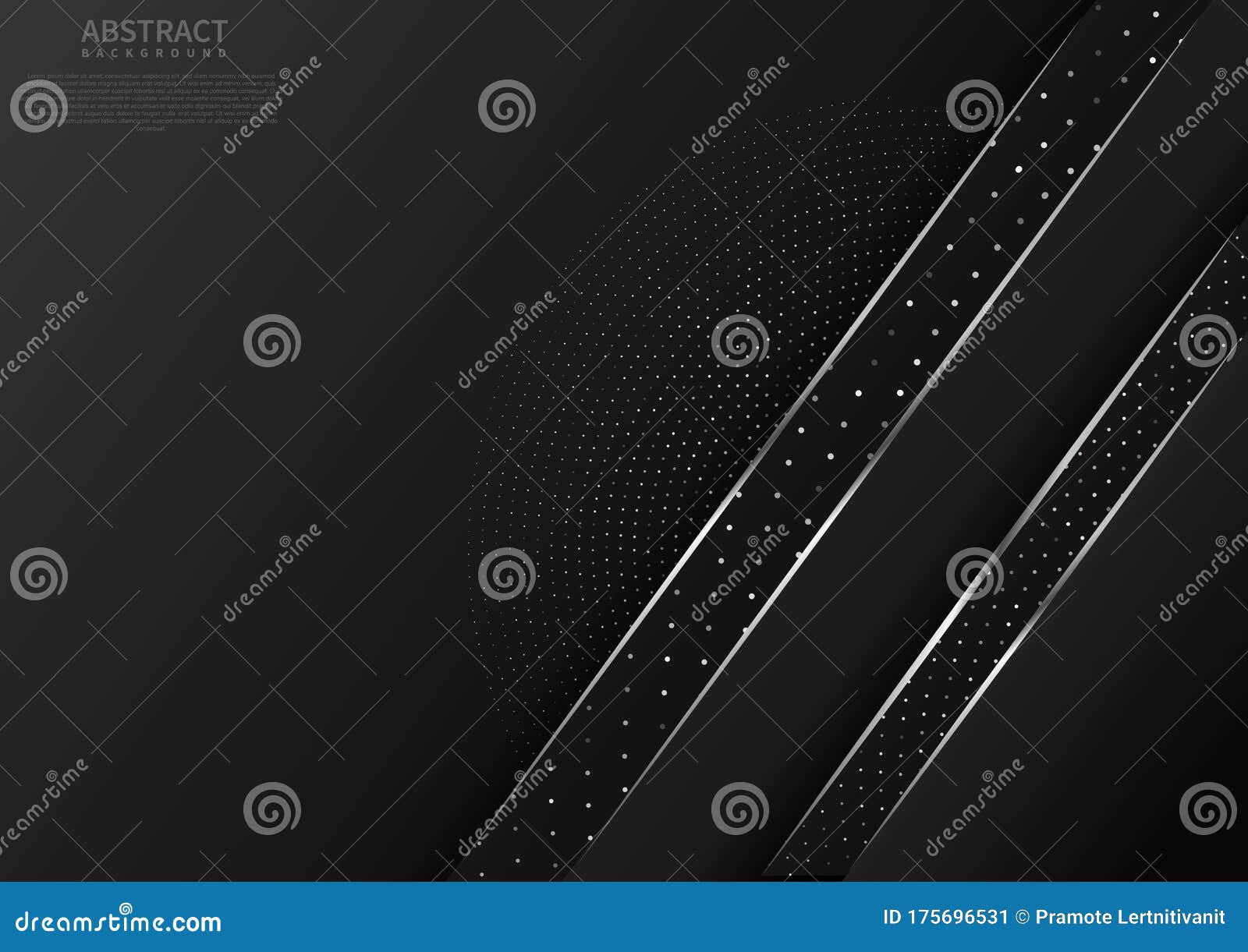 Abstract Black Background with Overlap Layers and Diagonal Line Silver ...
