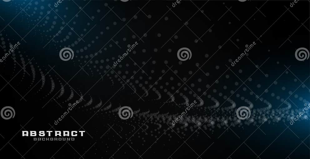 Abstract Black Background with Particles and Blue Light Effect Stock ...
