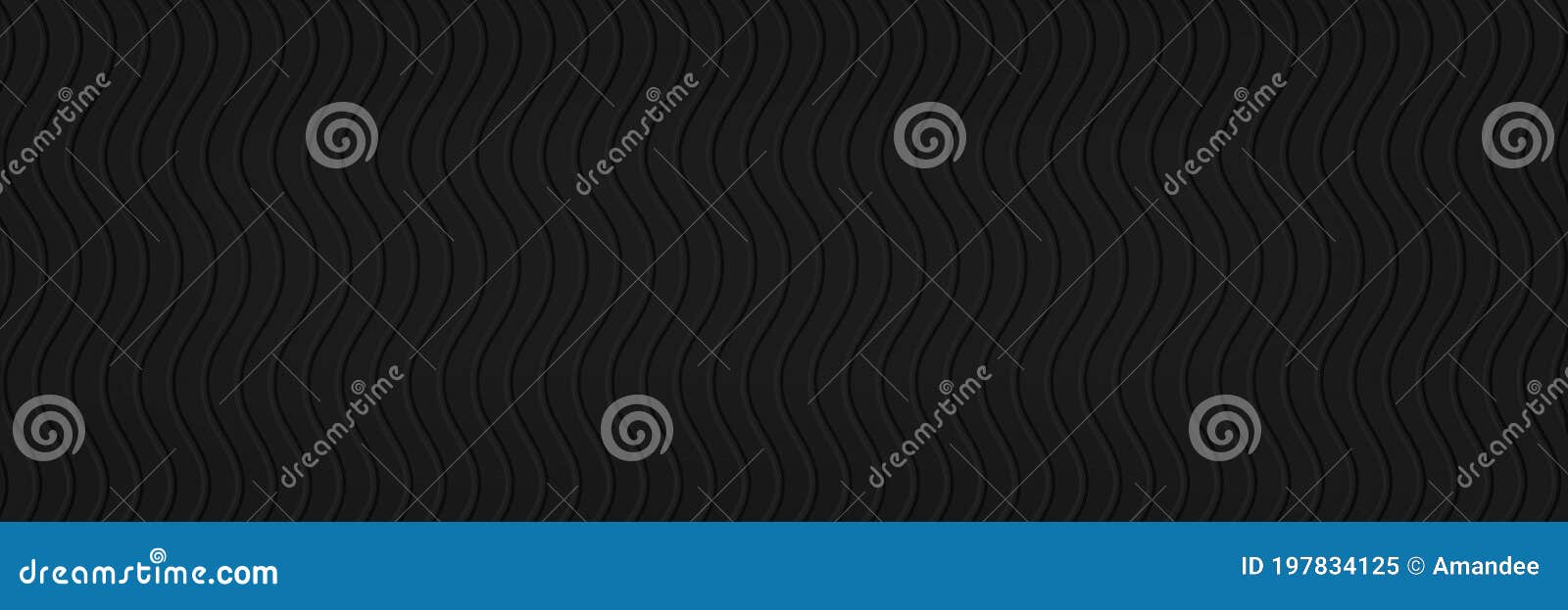Abstract Black Background Pattern with Curvy Waves or Wavy Lines in 3d ...