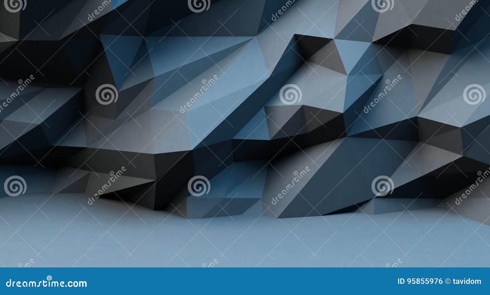 Abstract Black Background with Polygonal Pattern. 3d Image Stock ...