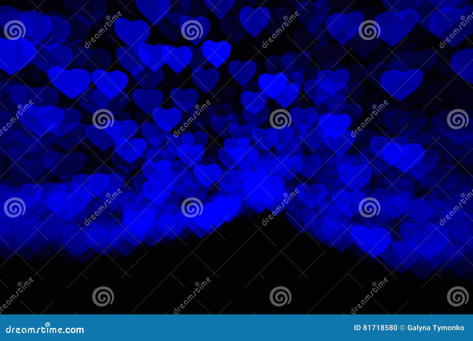 Abstract Black Background with Soft Blue Hearts Stock Photo - Image of ...