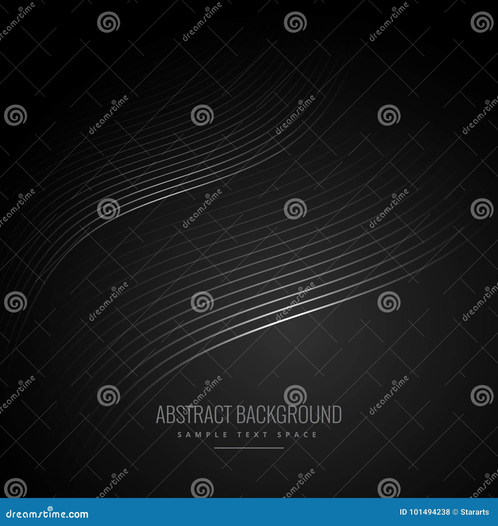 Abstract Black Background with Wave Lines Stock Vector - Illustration ...