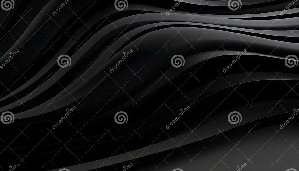 Abstract Black Background with Wavy Lines. AI Generated Stock ...