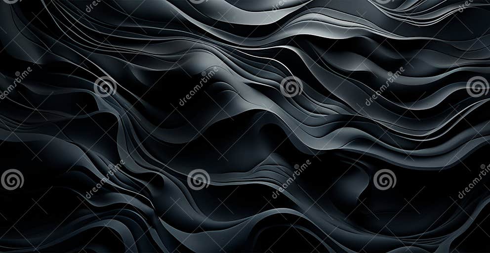 Abstract Black Background, Wavy Lines Lighting - AI Generated Image ...
