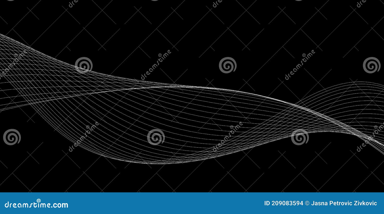 Abstract Black Background with White Wave . Digital Future Technology ...
