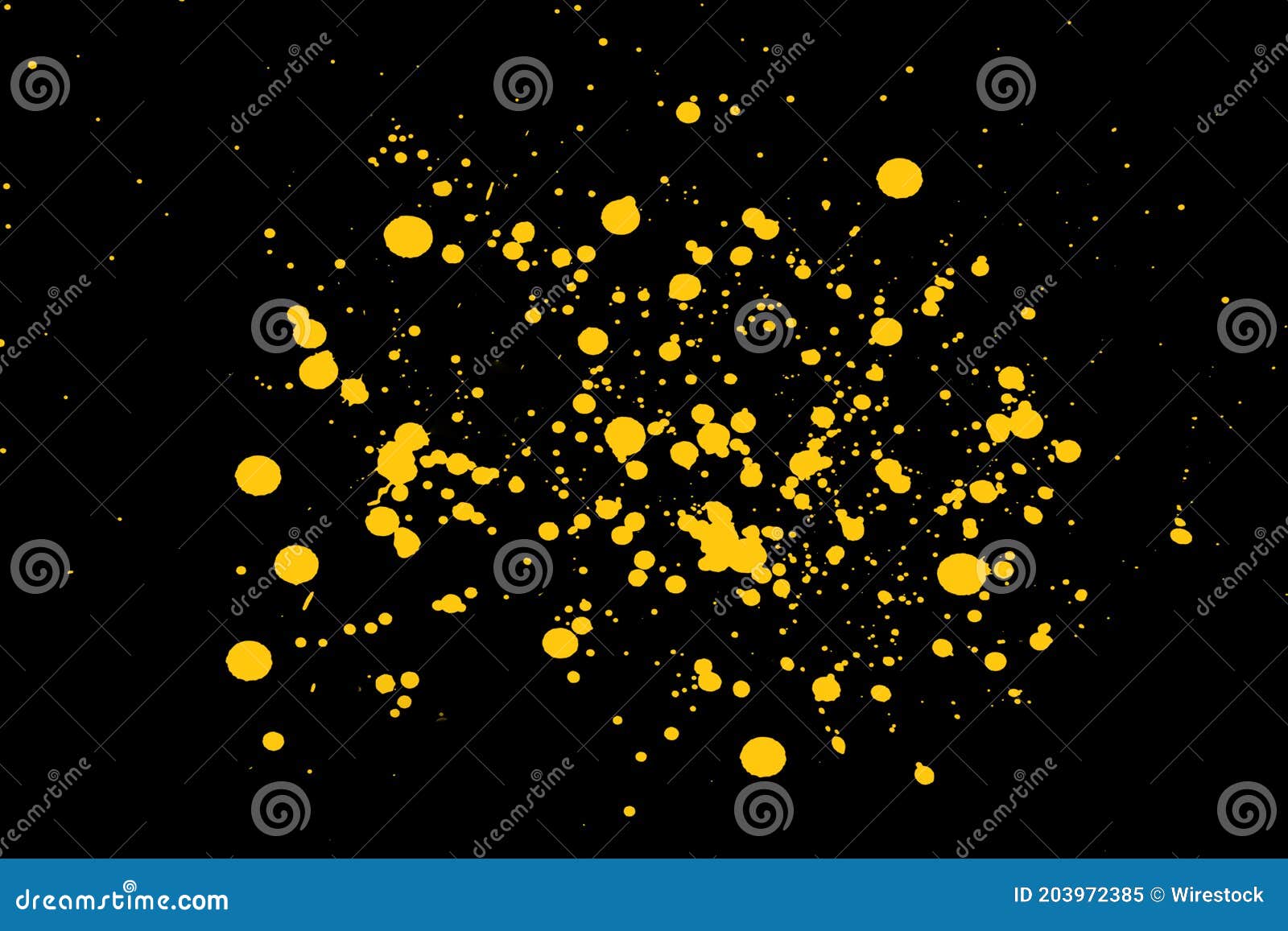 Abstract Black Background with Yellow Paint Splatters for Wallpapers ...