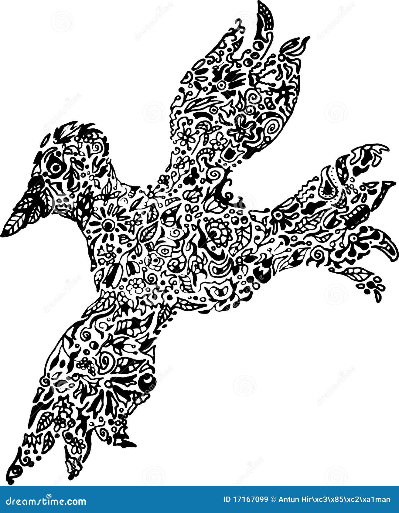 Abstract black bird stock vector. Illustration of isolated - 17167099