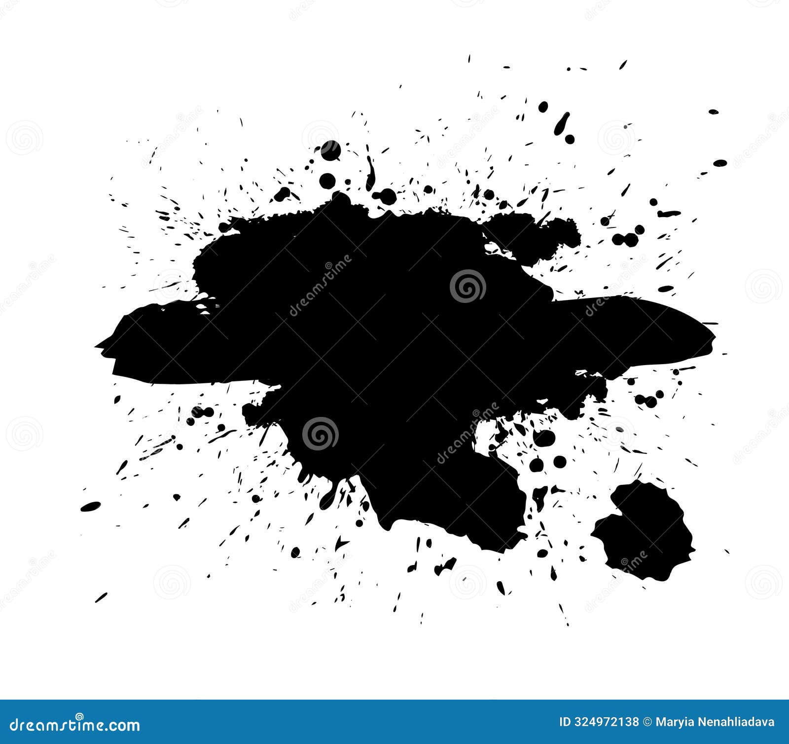 Abstract Black Blot Object. Hand Drawing. Not AI Stock Vector ...