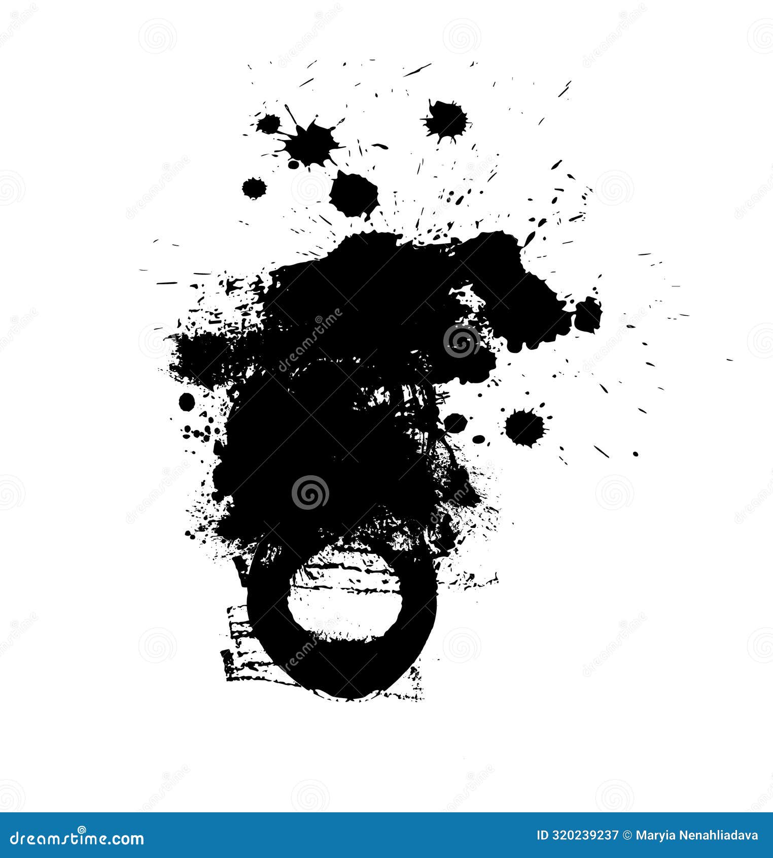 Abstract Black Blot Object. Hand Drawing Stock Vector - Illustration of ...