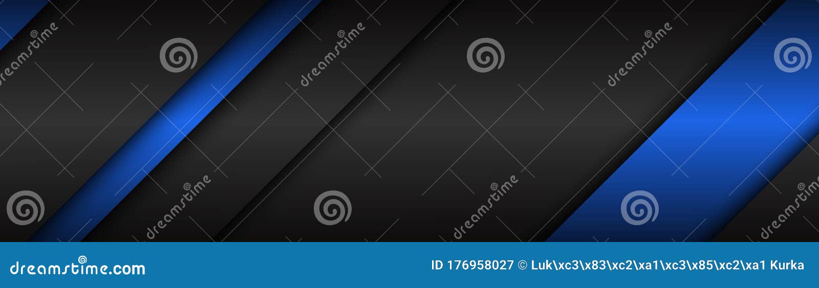 Abstract Black and Blue Modern Material Header. Technology Banner Stock ...