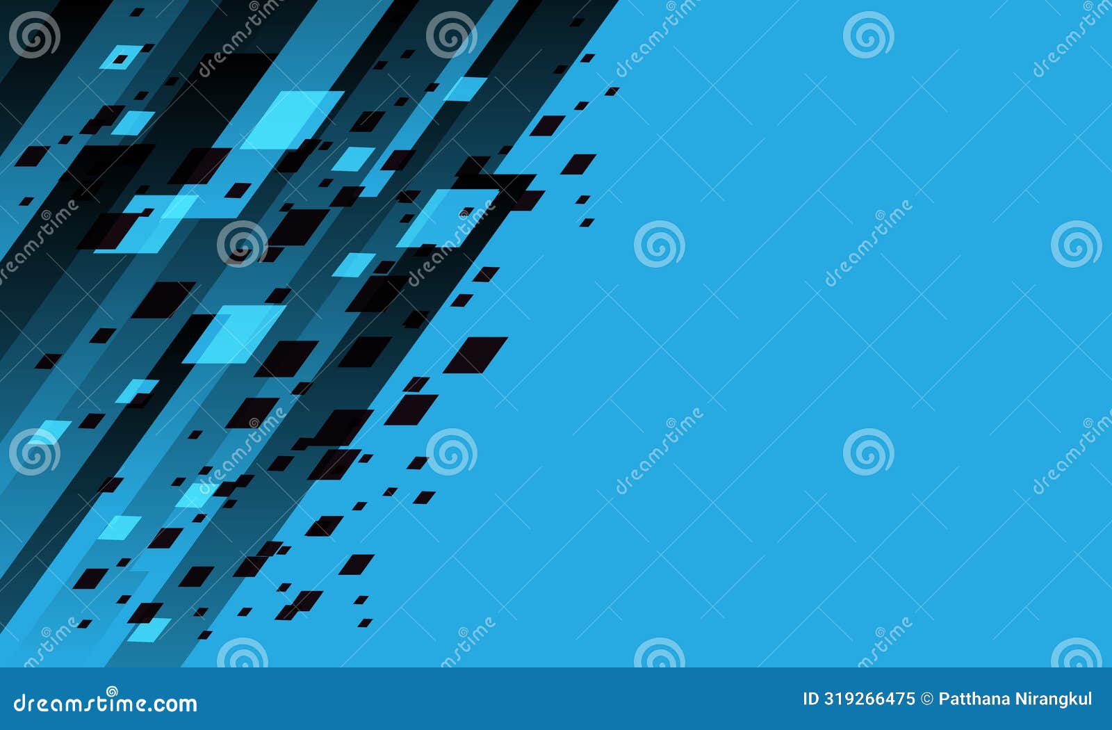 Abstract Black Blue Square Geometric Dynamic with Blank Space Design ...