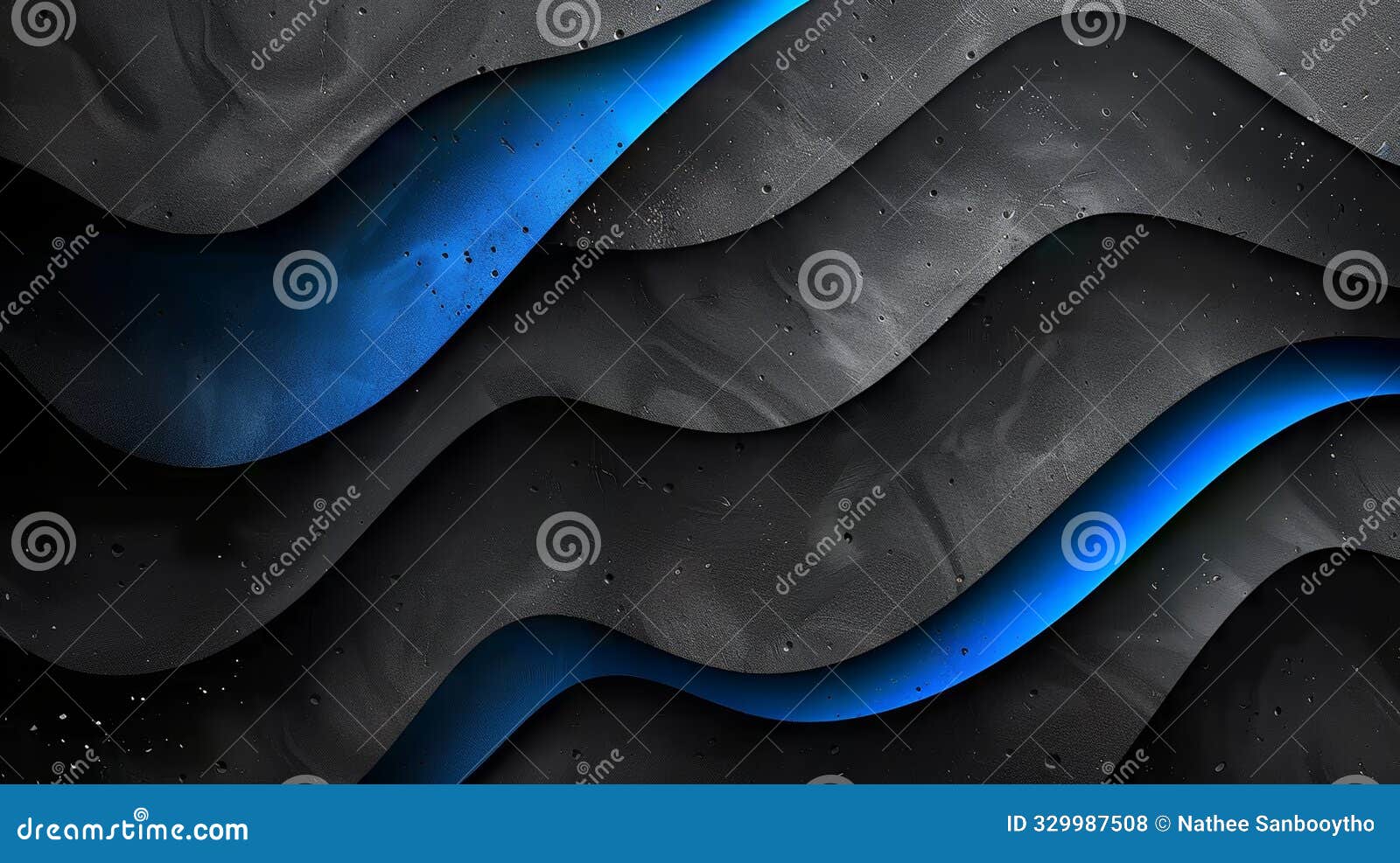 Abstract Black and Blue Wavy Background with a Modern, Sleek Design ...