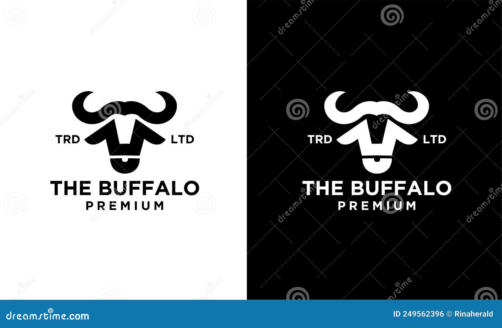 Abstract Black Buffalo Head Logo Design Stock Illustration ...
