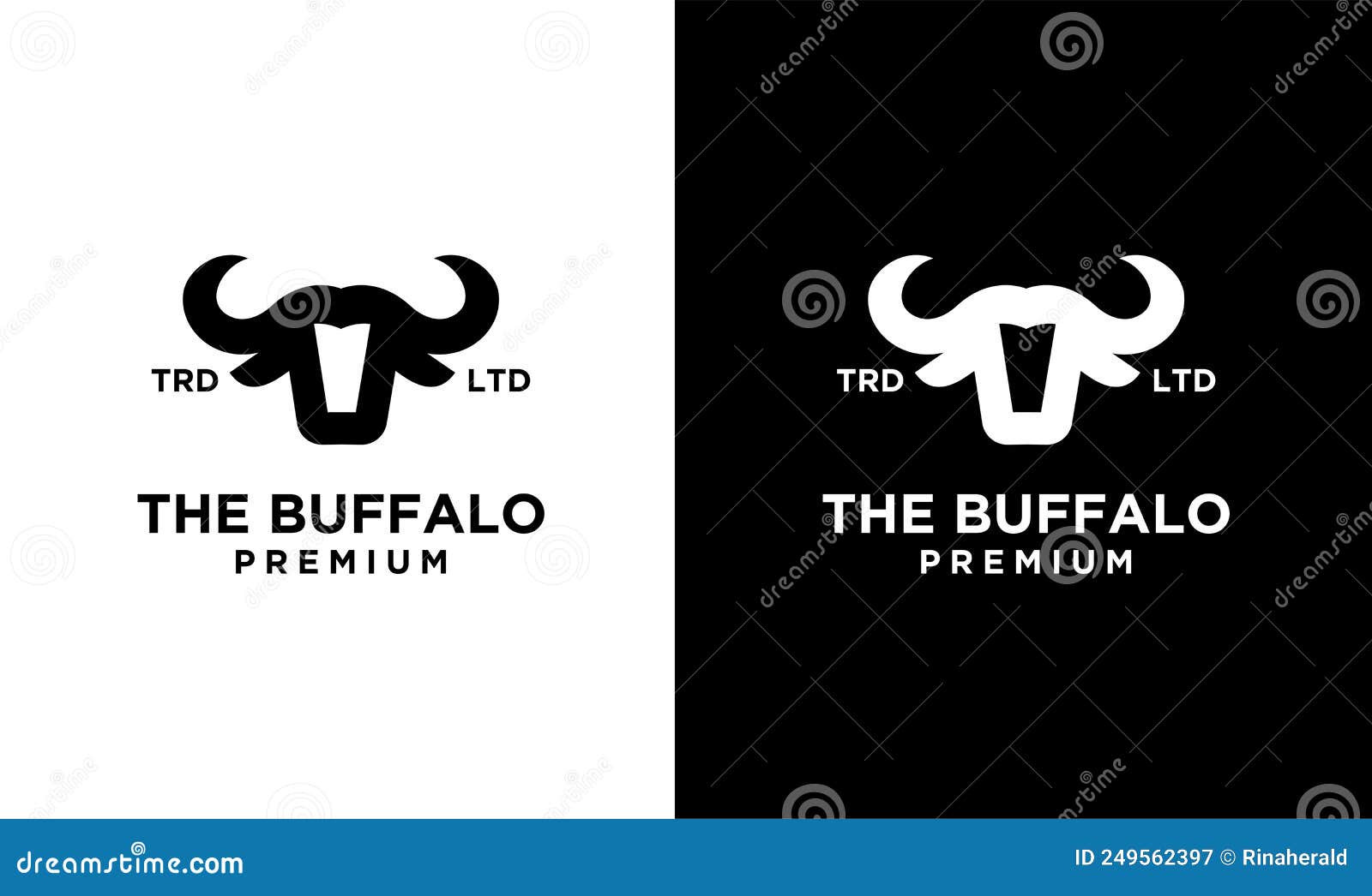 Abstract Black Buffalo Head Logo Design Stock Illustration ...