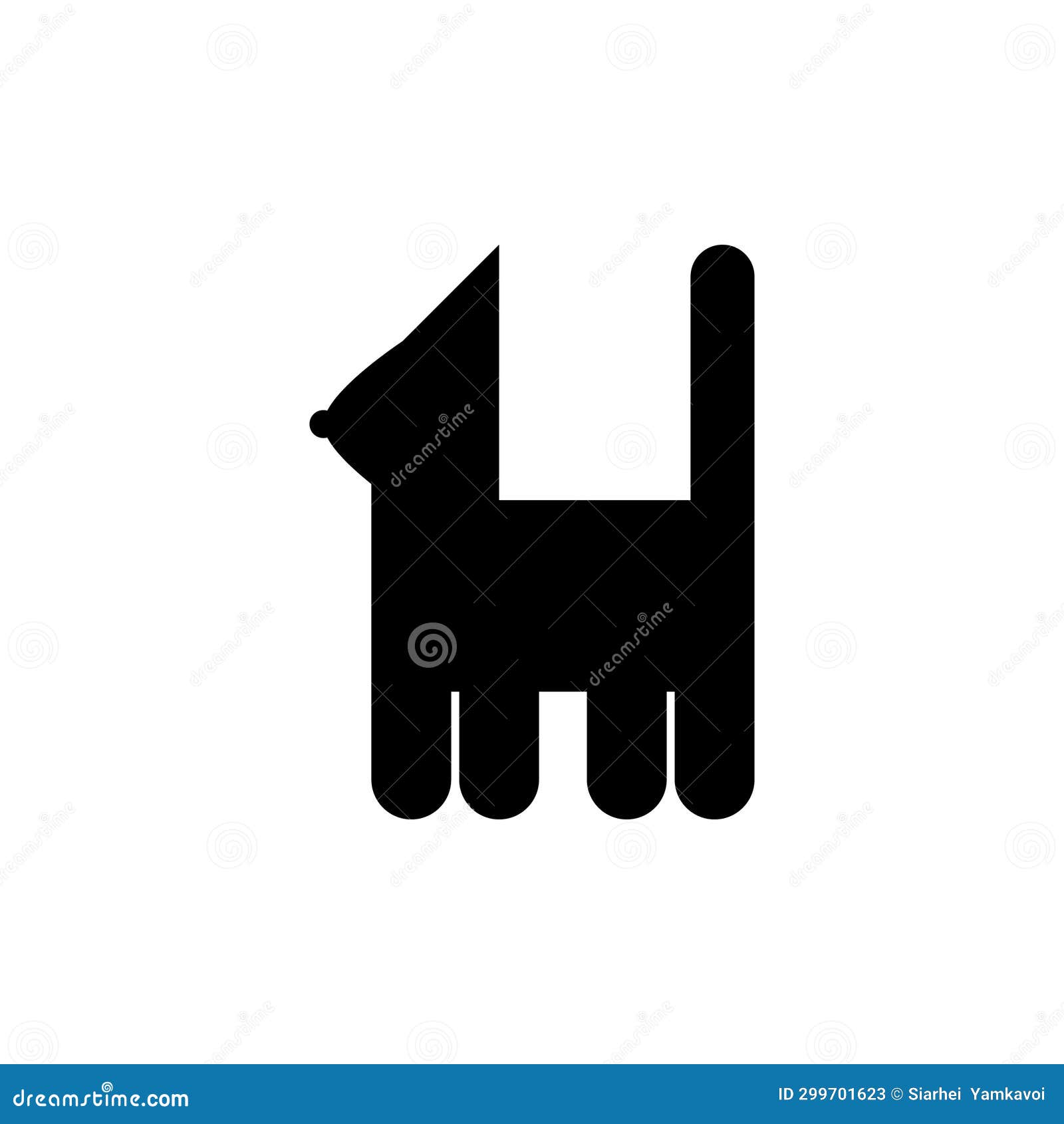 An Abstract Black Cat. Vector Drawing. Stock Illustration ...