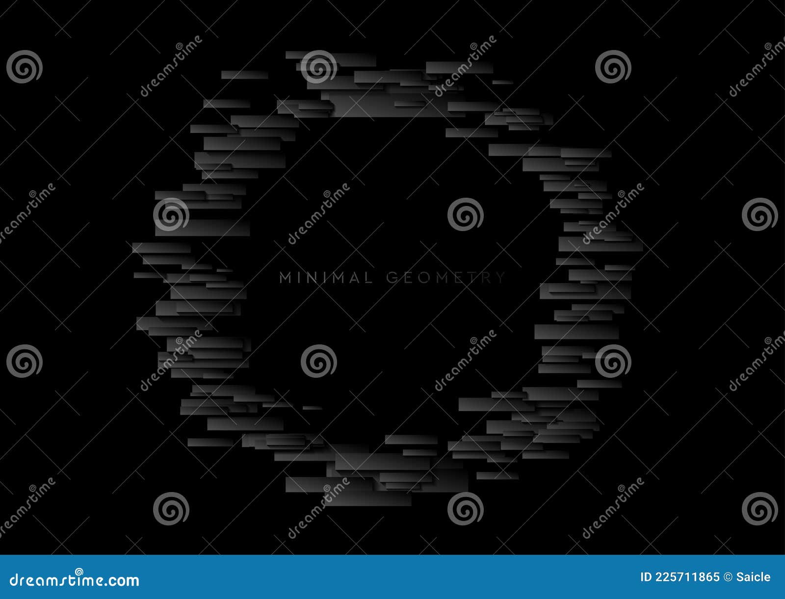 Abstract Black Circle Made of Paper Rectangles Vector Background Stock ...