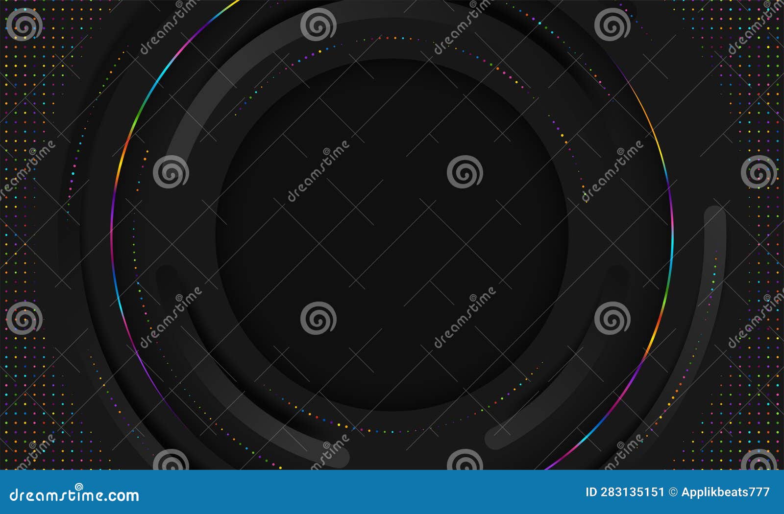 Abstract Black Circles Layers on Dark Background Paper Cut Stock Vector ...