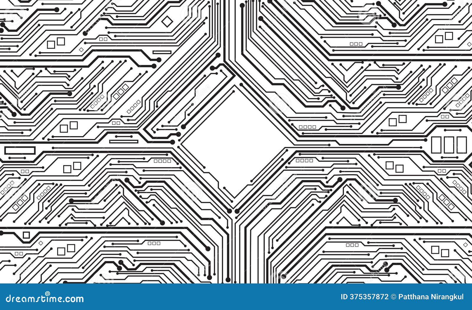 Black Circuit Line Frame Abstract Technology Vector Design ...