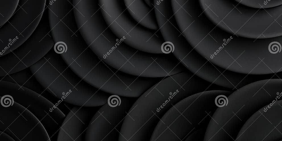 Abstract Black Circular Pattern with Overlapping Textured Layers AI ...