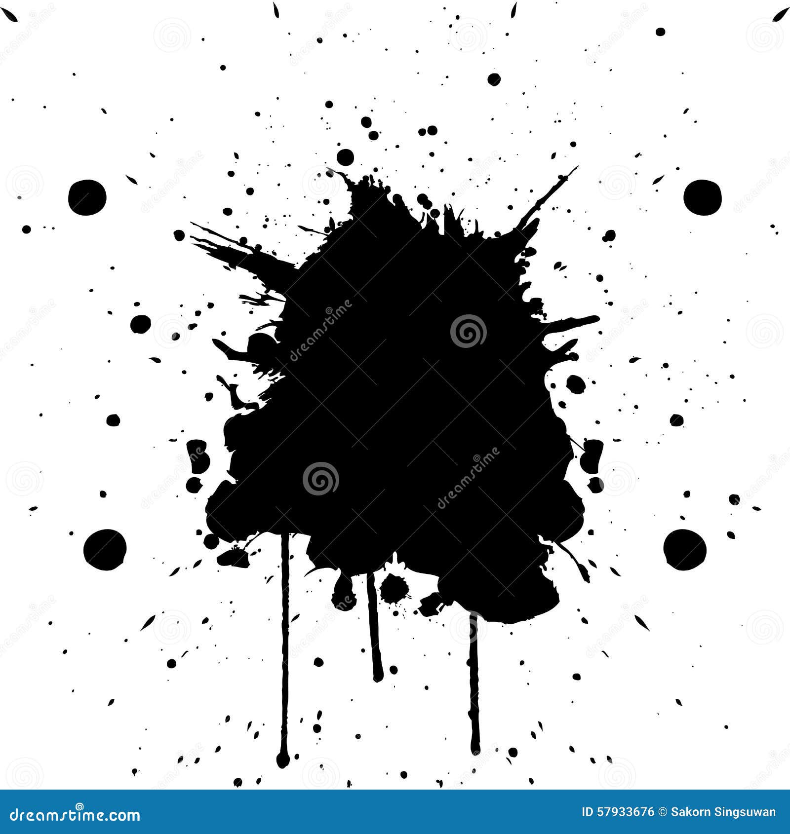 Abstract Black Color Splatter.illustration Stock Vector - Illustration ...