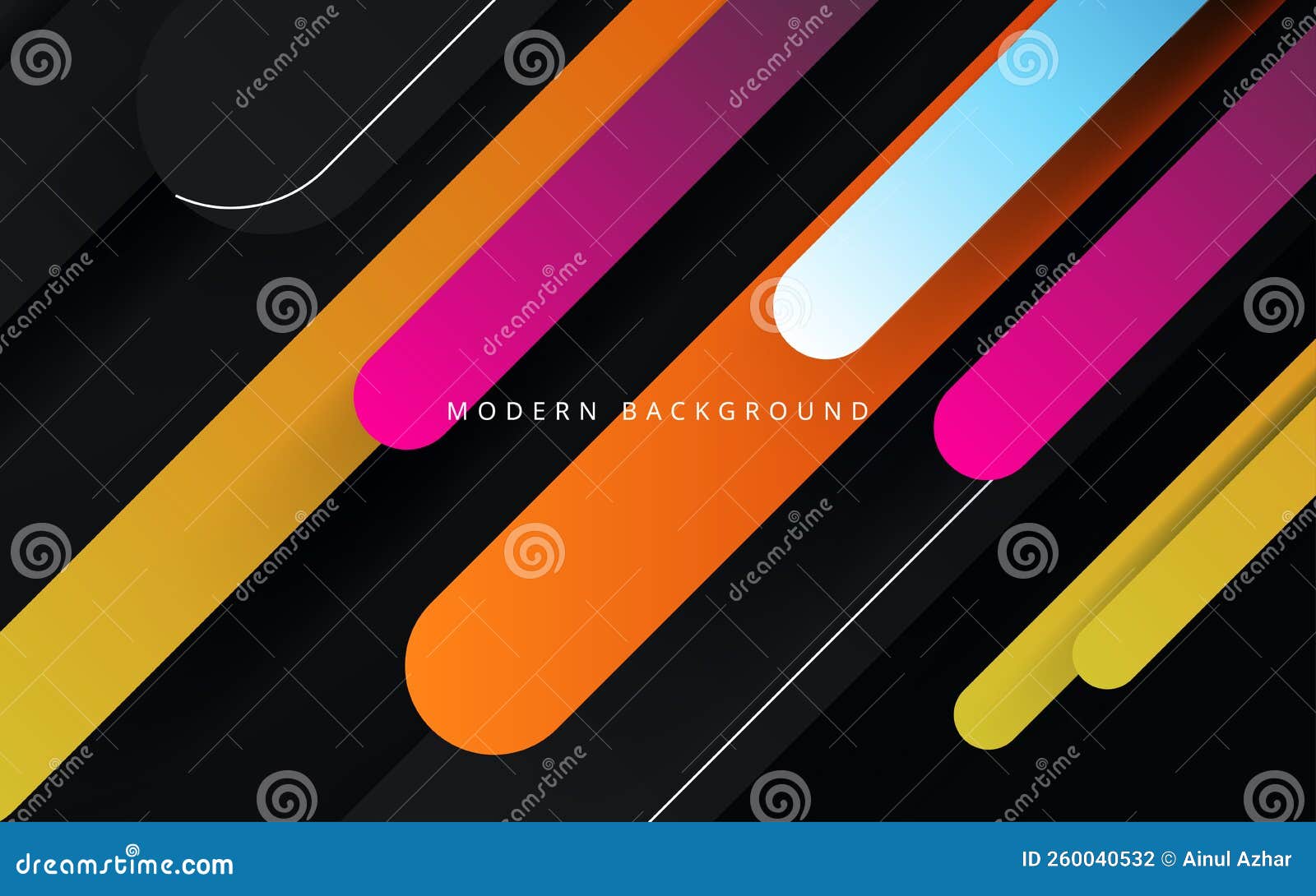 Abstract Black with Colorful Rounded Overlap Shape Decoration ...