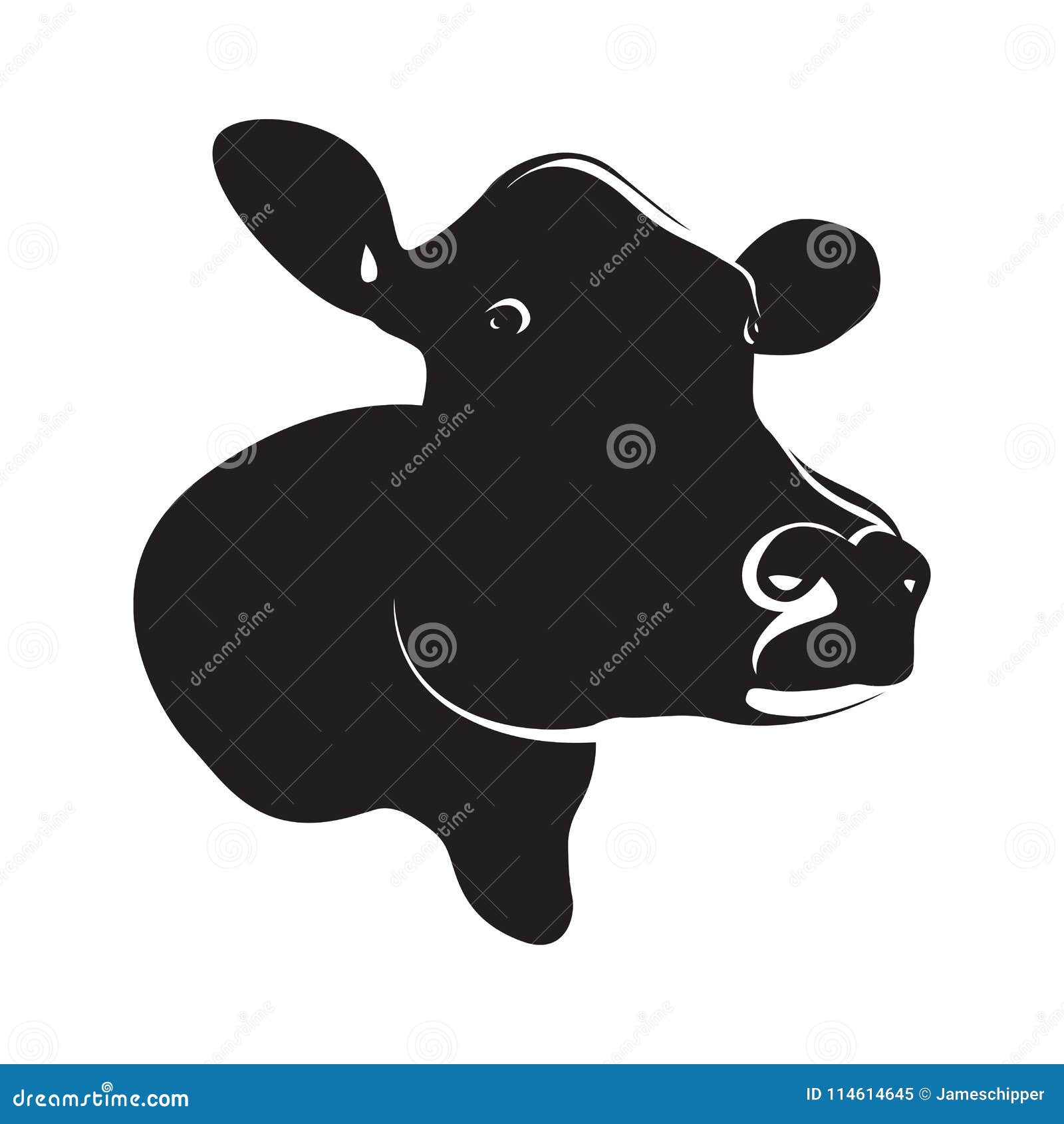 Abstract black cow head stock vector. Illustration of dairy - 114614645