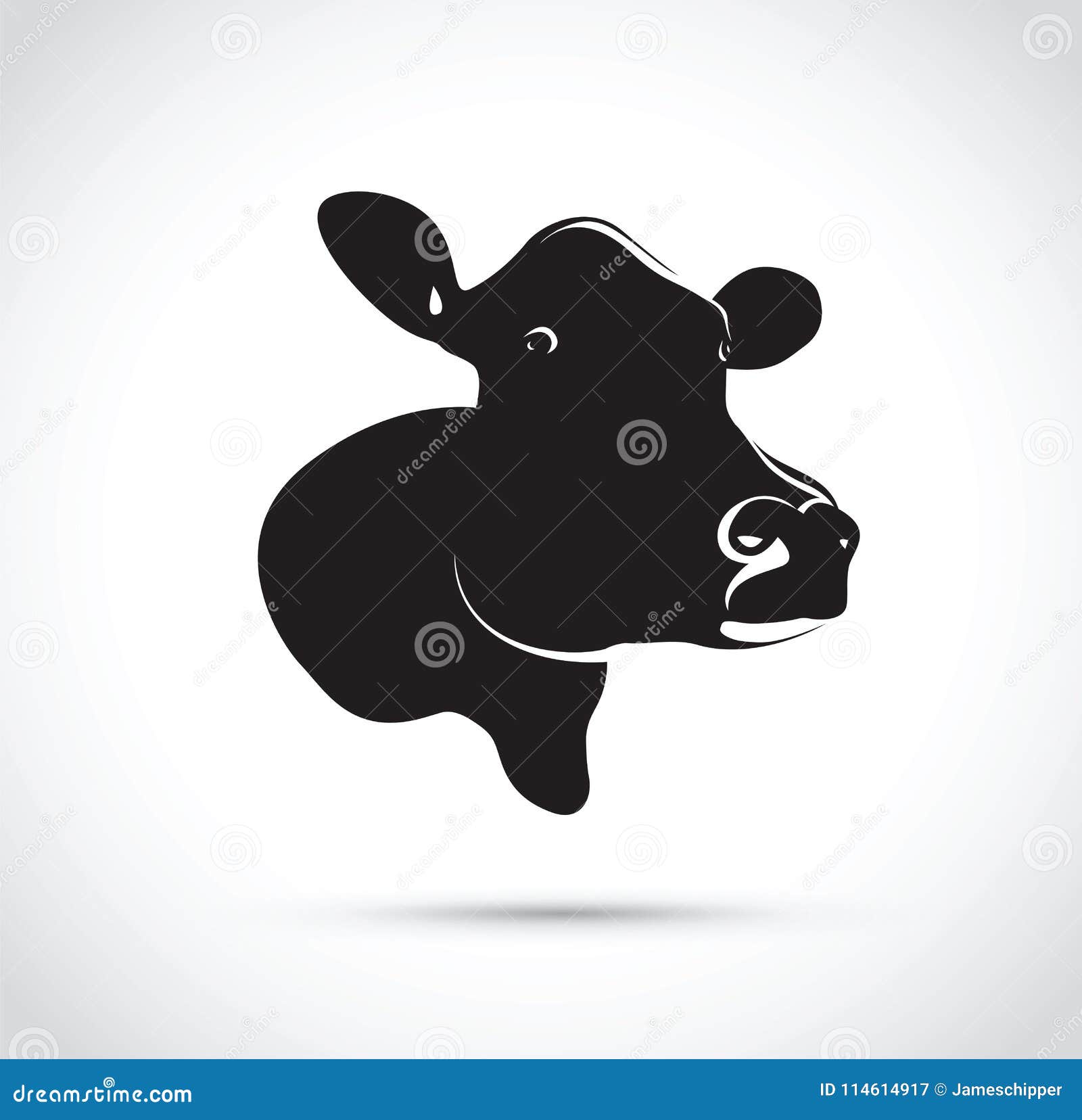 Abstract black cow head stock vector. Illustration of food - 114614917
