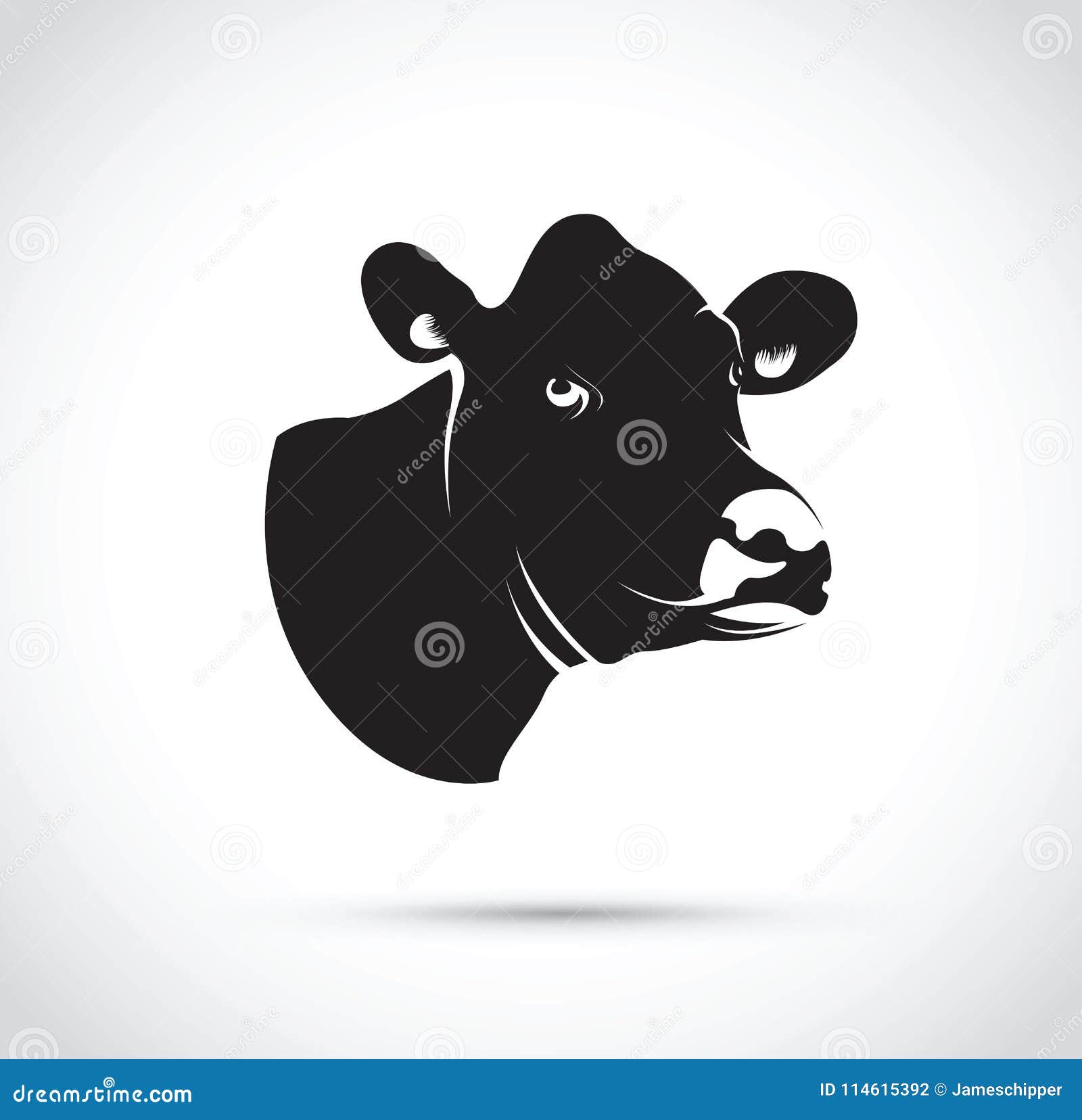Abstract black cow head stock vector. Illustration of domestic - 114615392