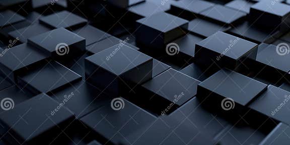 Abstract Black Cube Pattern. Created by Generative Artificial ...