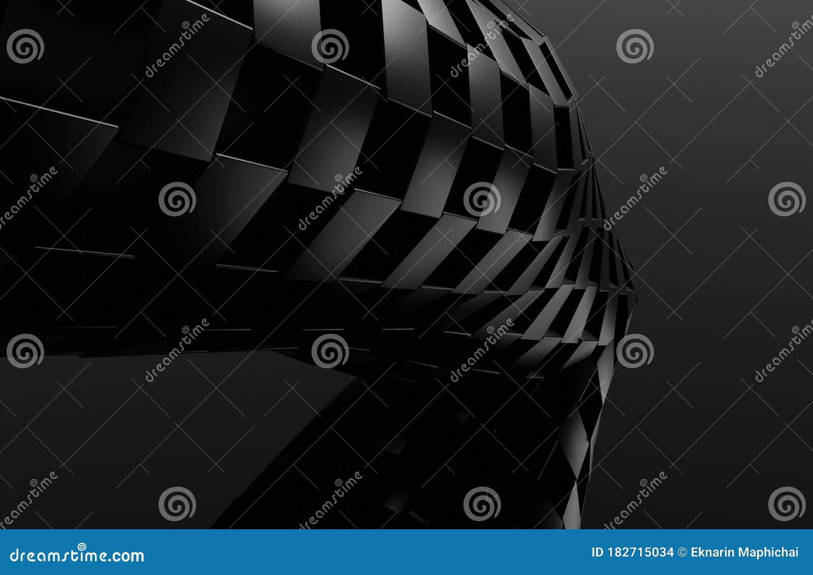 Abstract Black Cube Shape 3d Rendering Stock Illustration ...