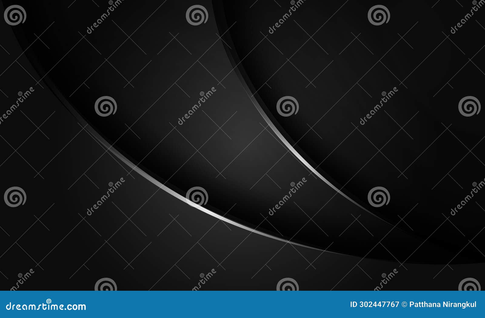 Abstract Black Curve Silver Line Ribbon Luxury Design Modern Creative ...