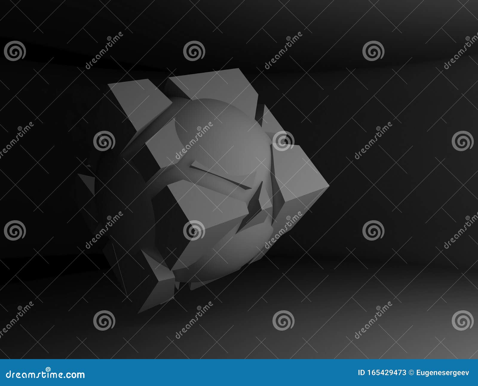 Abstract Black 3d Flying Object Stock Illustration - Illustration of ...