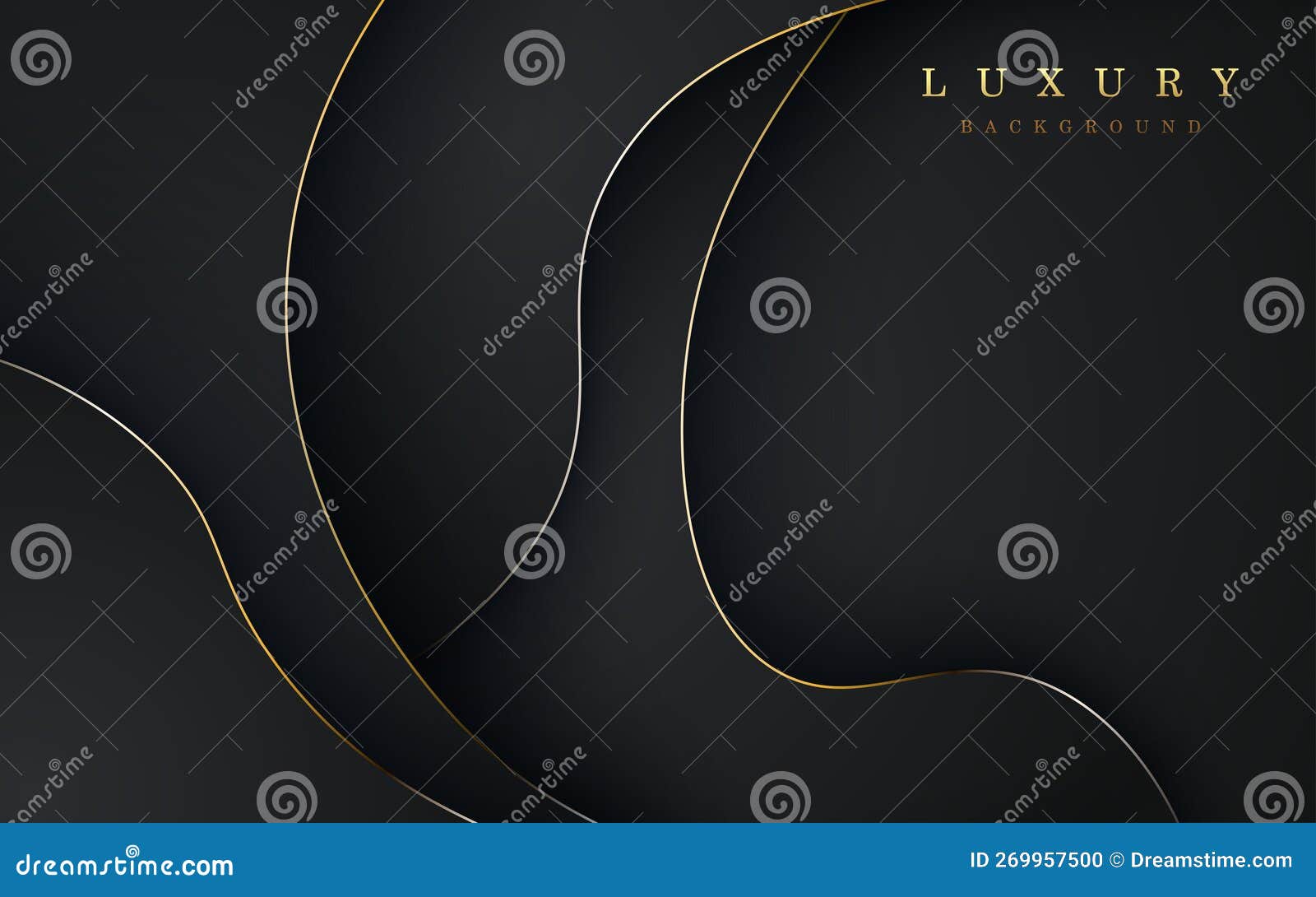 Luxurious Abstract Black Gold Line Overlap Layers Background. Stock ...