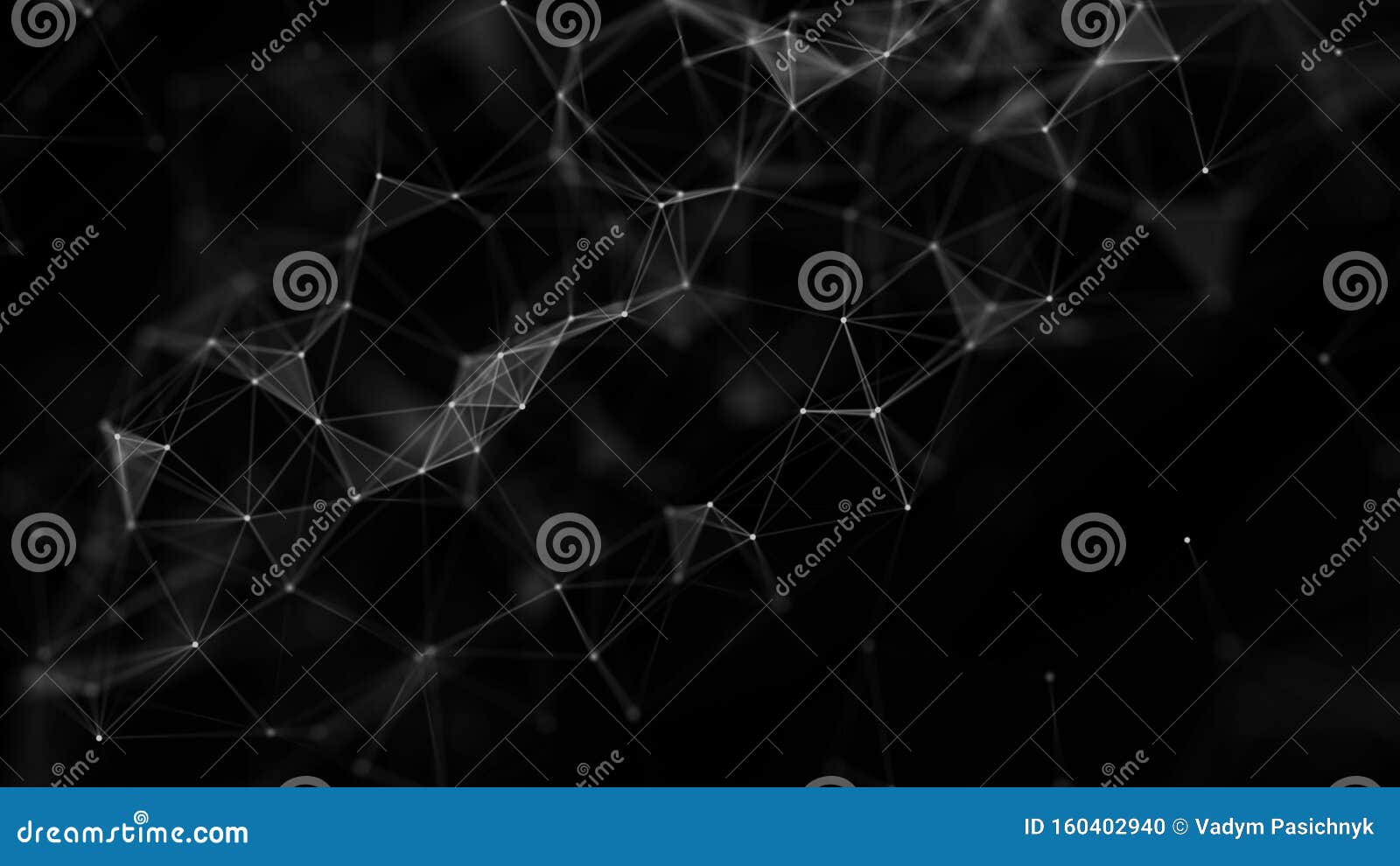 Abstract Black Digital Background. Big Data Visualization. Science ...
