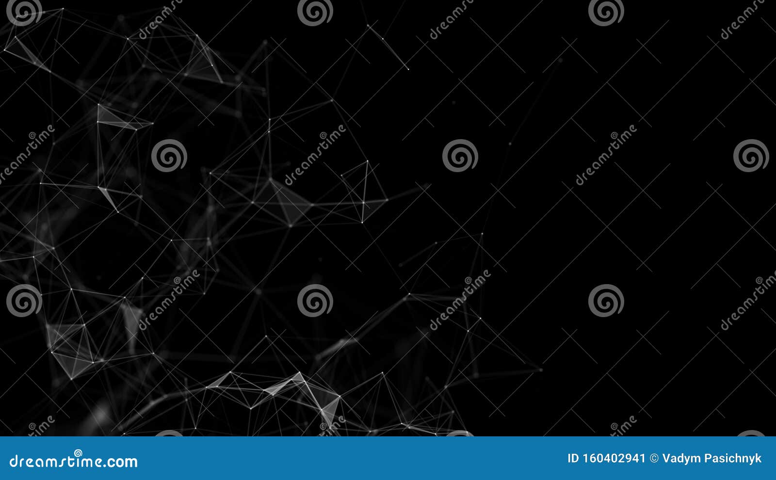 Abstract Black Digital Background. Big Data Visualization. Science ...