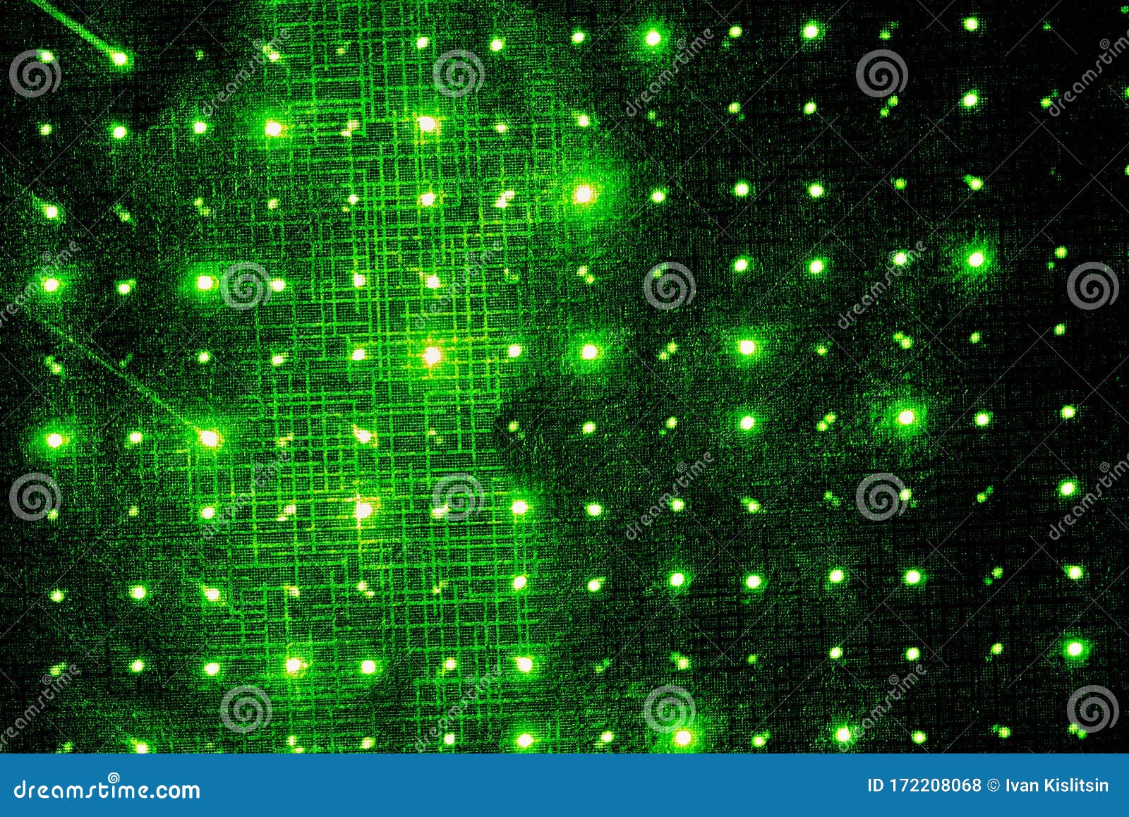 Abstract Black Digital Technology Background with Green Luminous ...