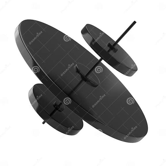 Abstract Black Disk Shapes Isolated on White Background Stock ...