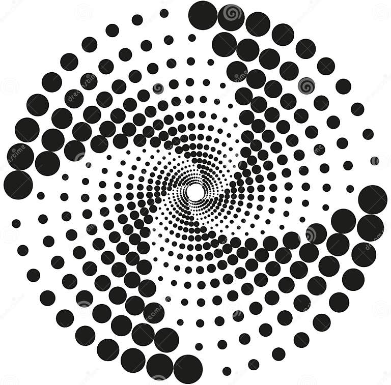 Abstract Black Dot Pattern Background with Circular Swirl Effect Stock ...