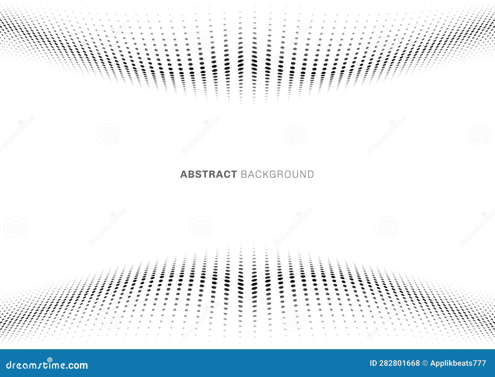Abstract Black Dot Wave Pattern Halftone Style Perspective on White ...