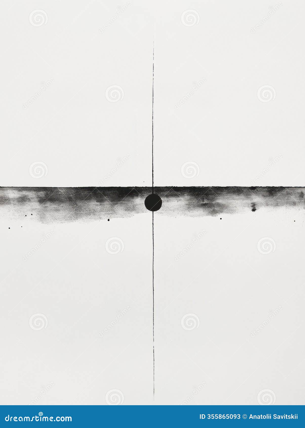 Abstract Black Dot on a White Background with Lines Extending ...