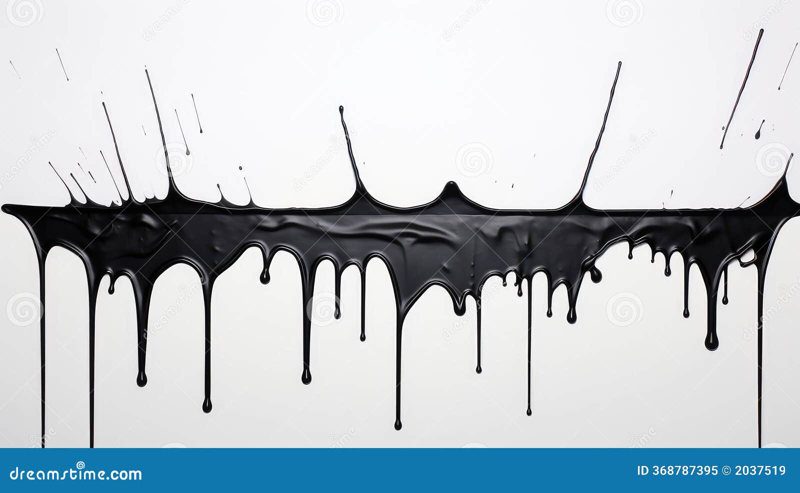 Black Ink Drips. Seamless Dripping Paint Texture. Splatters And ...