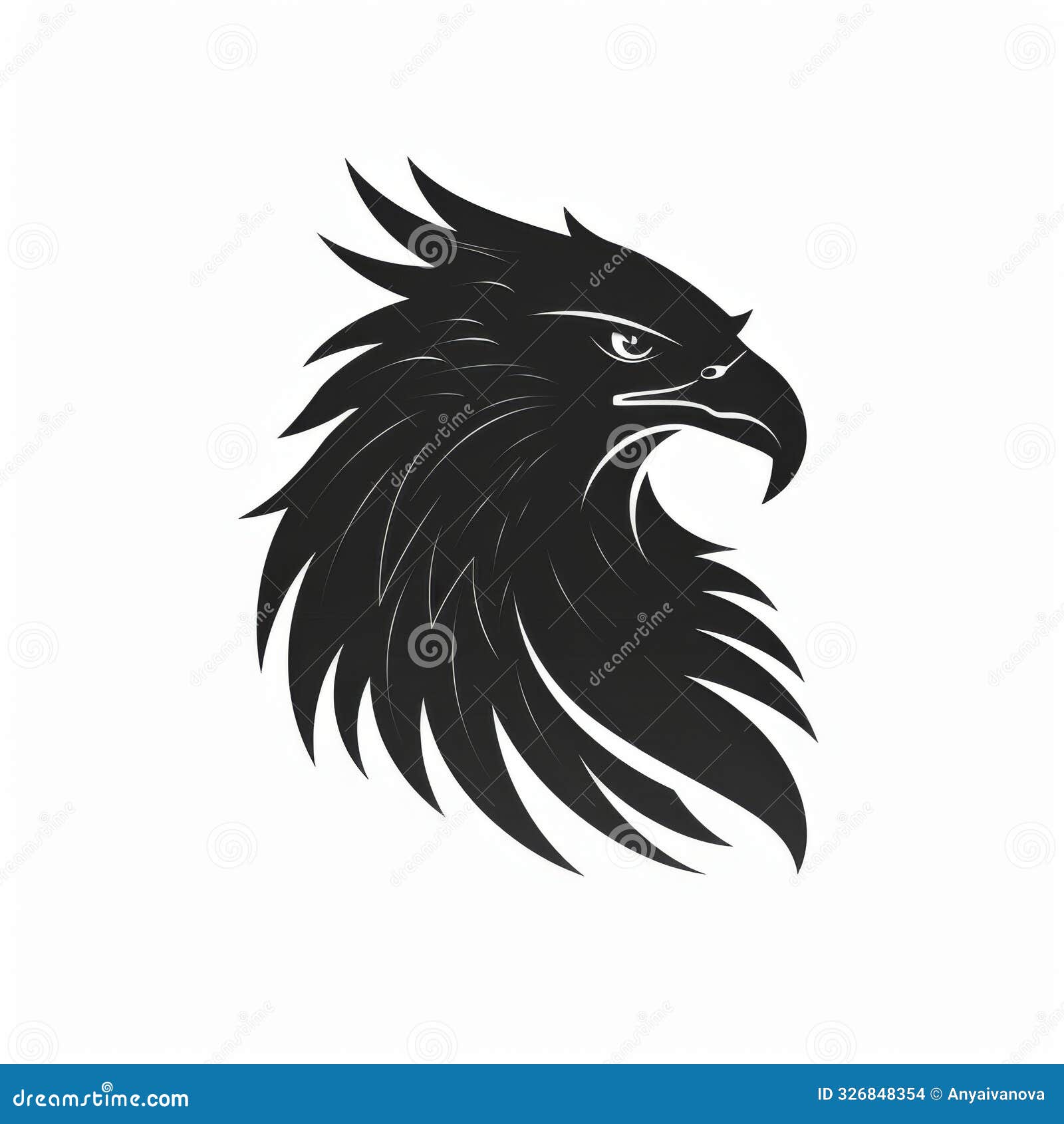 Abstract Black Eagle Head Silhouette Illustration Stock Illustration - Illustration of tattoo ...