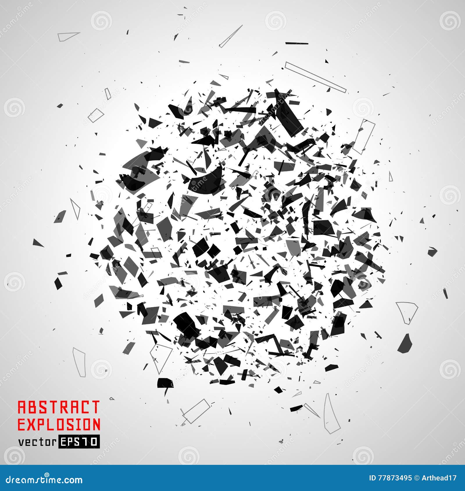 Abstract black explosion stock vector. Illustration of fragments - 77873495