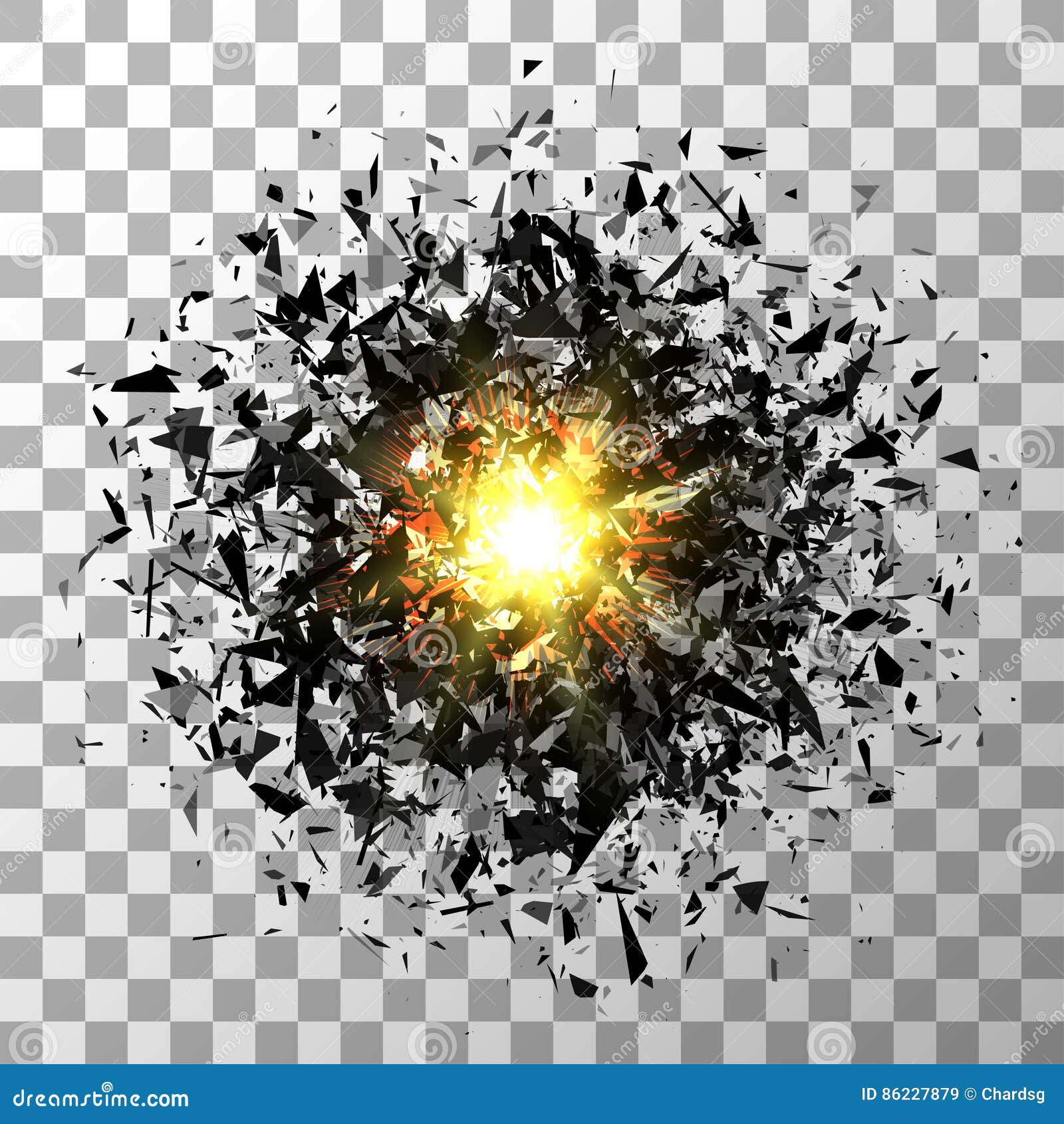 Abstract Black Explosion. Vector on Transparent . Stock Vector ...