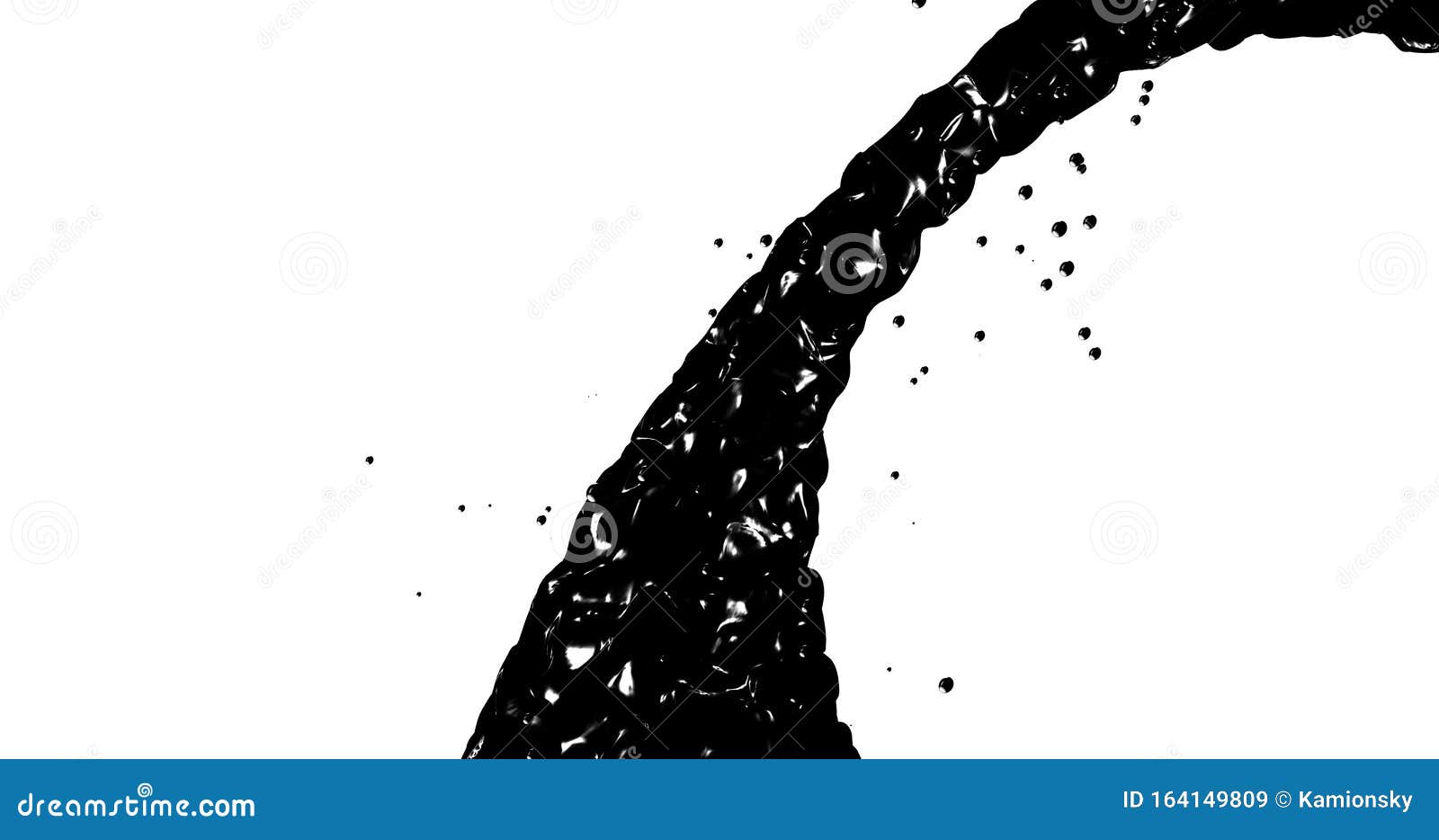 Abstract Black Flow . Oil Fluid Texture. Digital 3D Animation Loop 4K ...