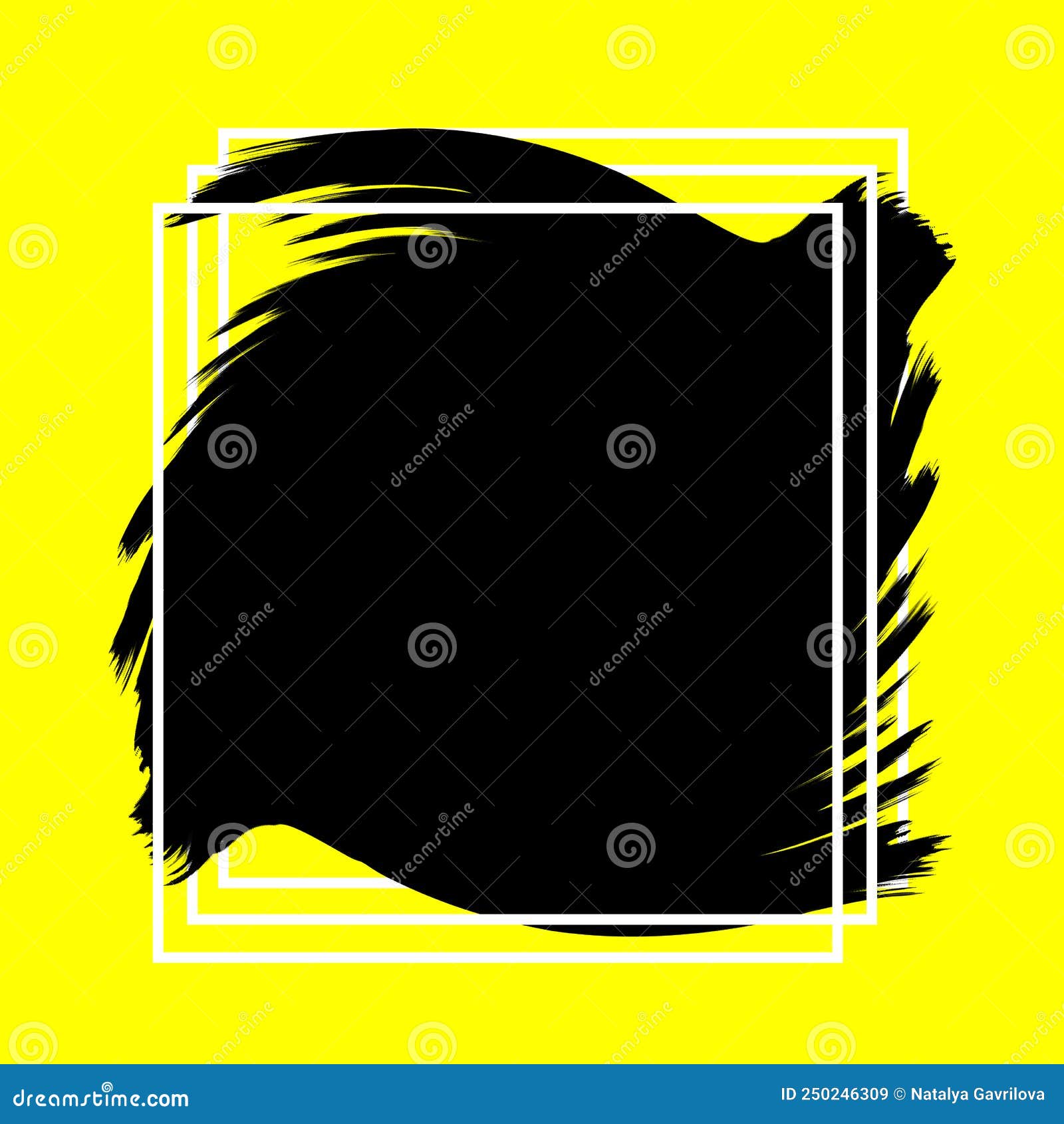 Abstract Black Frame on a Yellow Background, for Presentation Stock ...