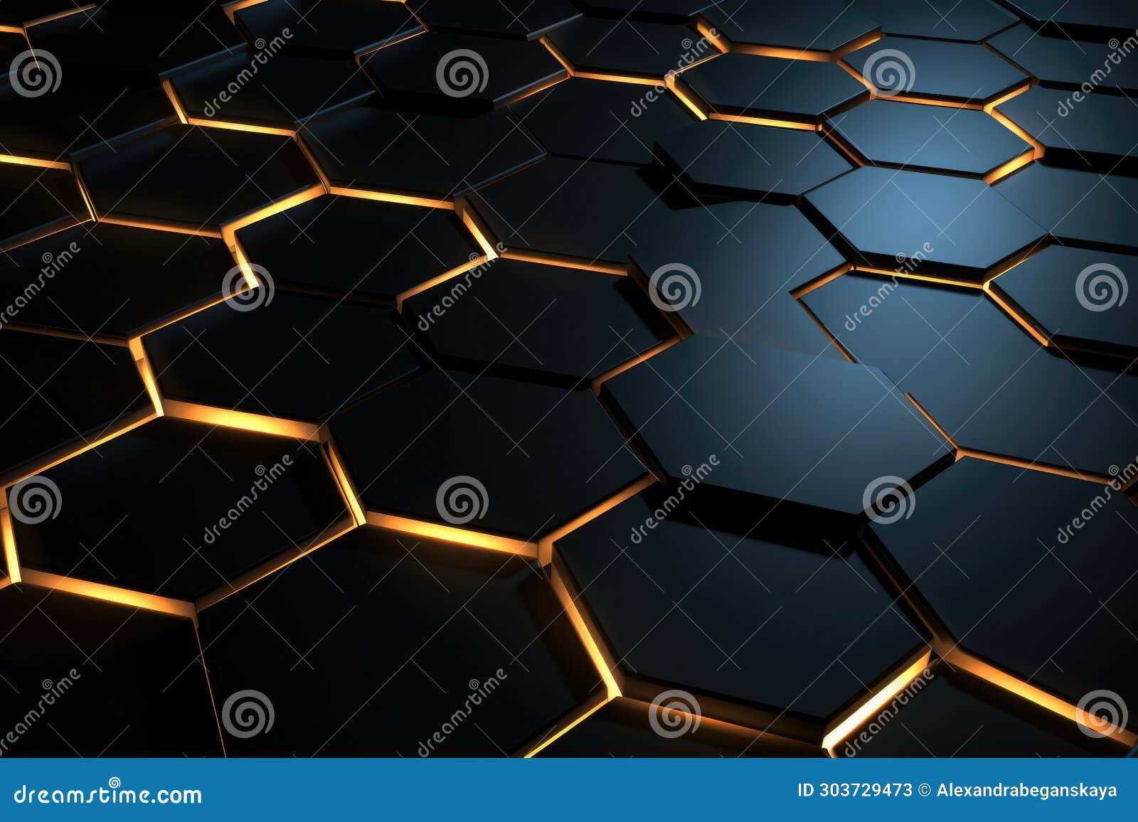 Abstract Black Of Futuristic Surface Honeycom Hexagon Pattern Stock Illustration Illustration