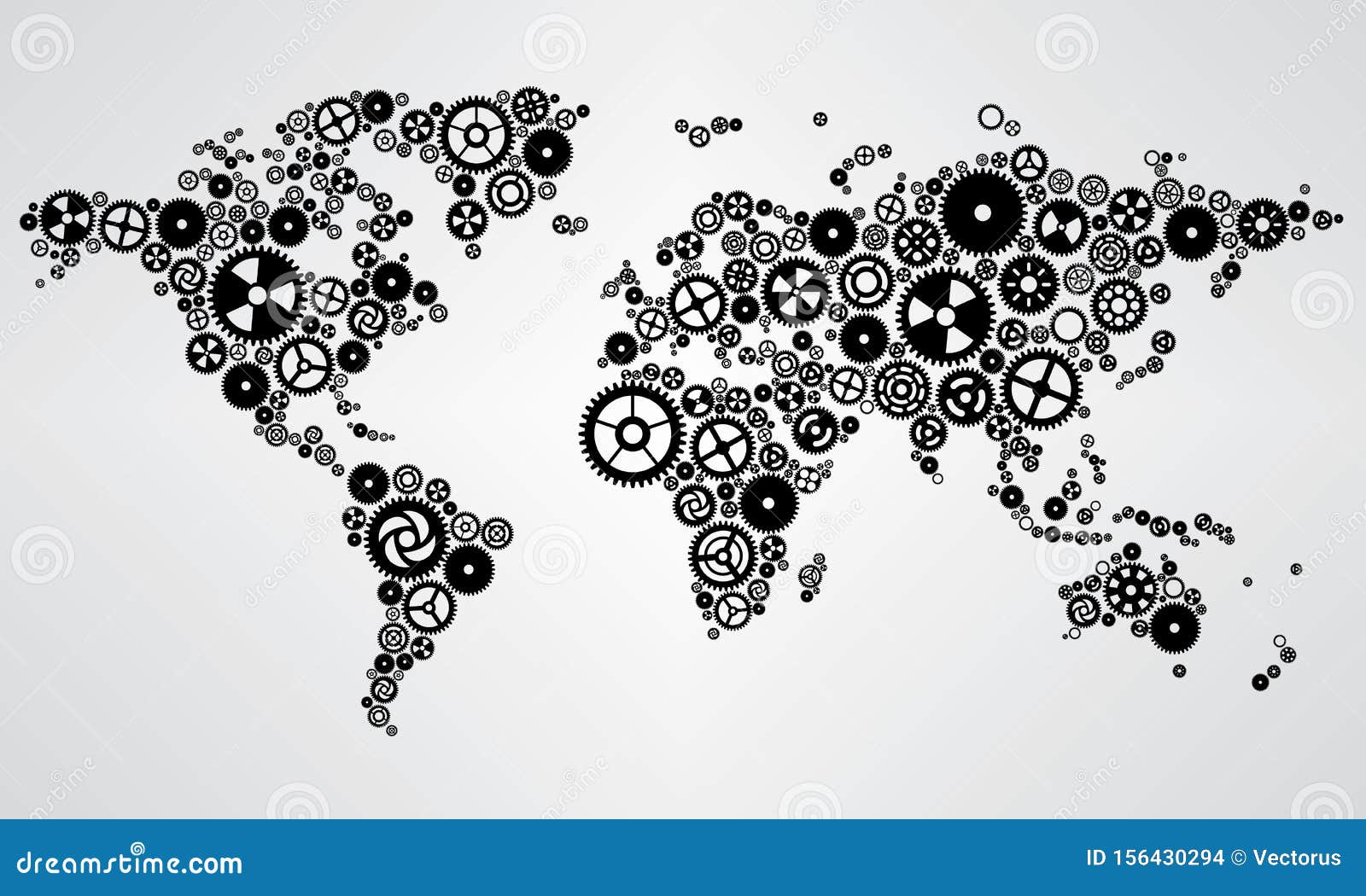 Gears World Map. Royalty-Free Stock Photography | CartoonDealer.com ...