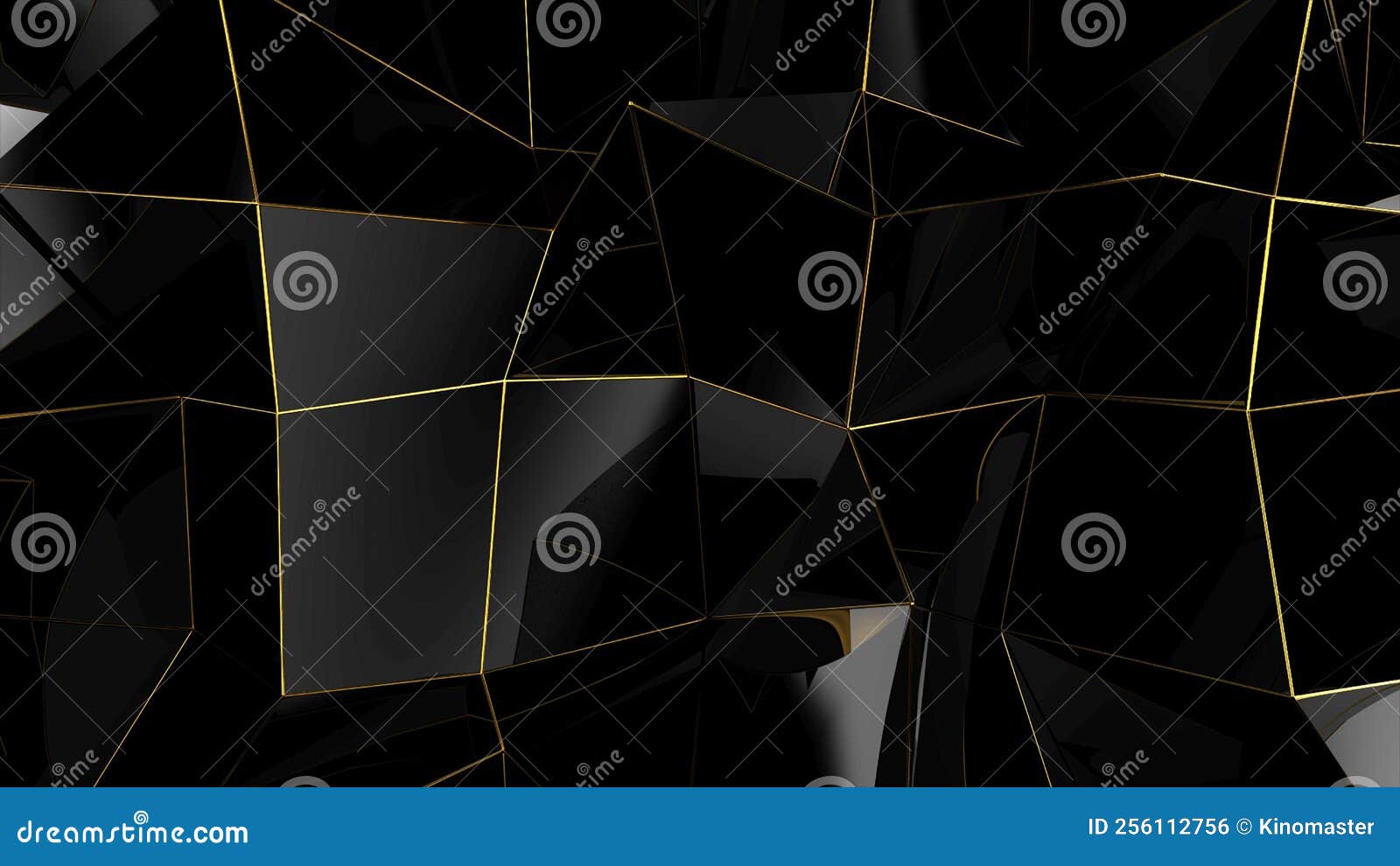 Abstract Black Geometric Bumpy Surface with Kinks from Glossy Blocks ...