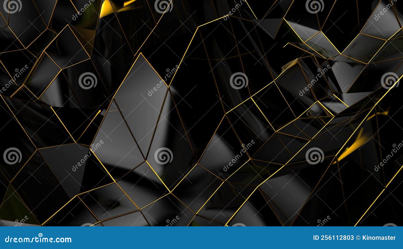 Abstract Black Geometric Bumpy Surface with Kinks from Glossy Blocks ...